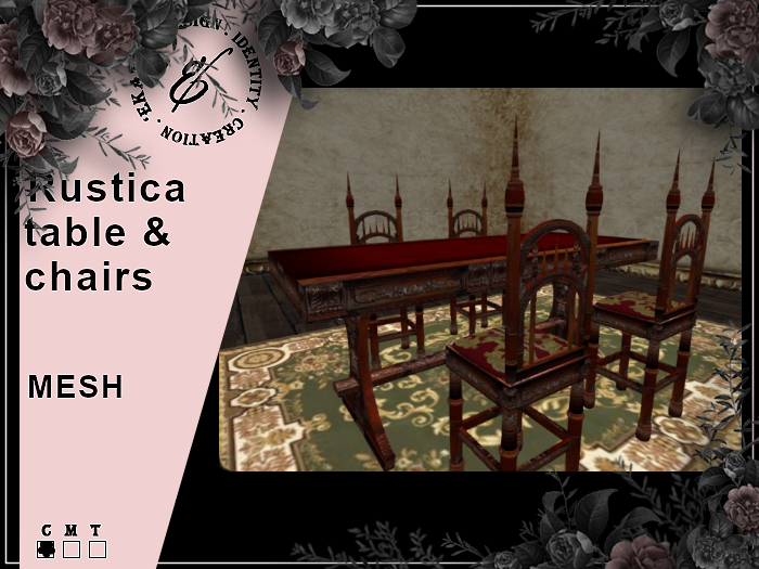 Second Life Marketplace - mesh table & mesh chair rustica (copy)